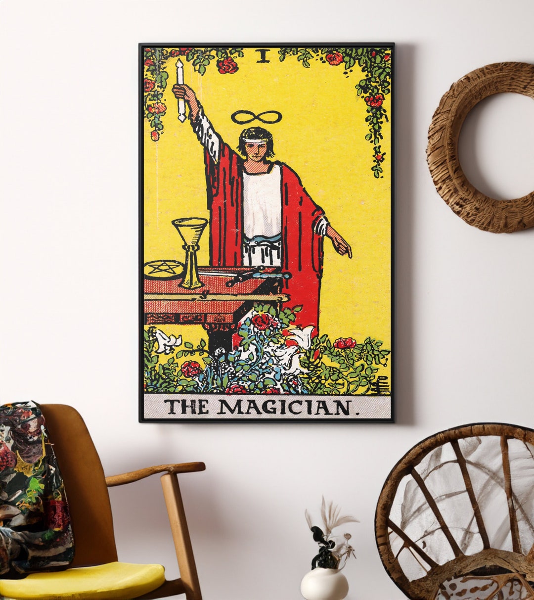 The Magician Tarot Card Canvas/poster Wall Art Reproduction, Psychic ...