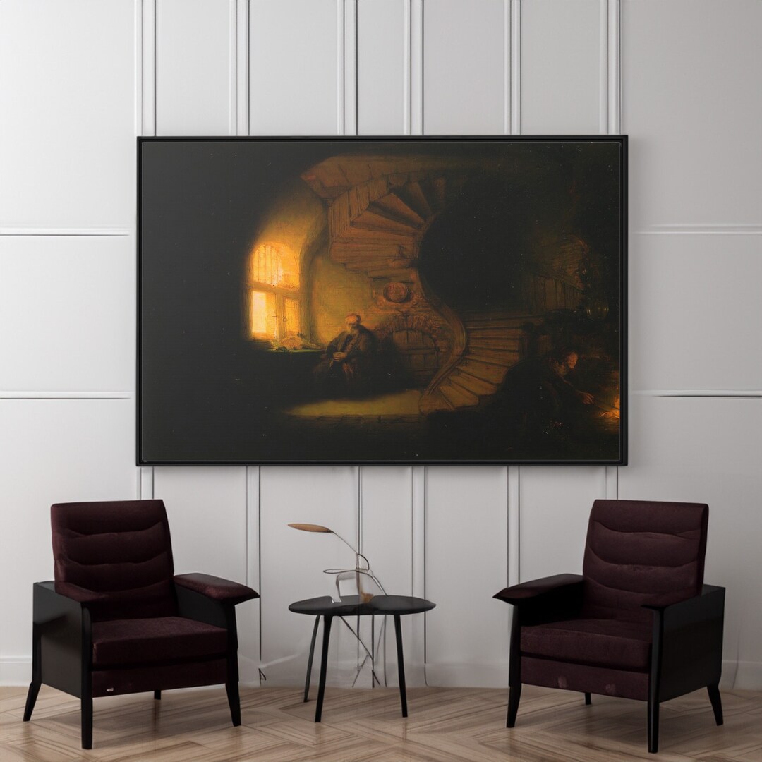 Rembrandt the Philosopher in Meditation Canvas/poster Wall Art ...