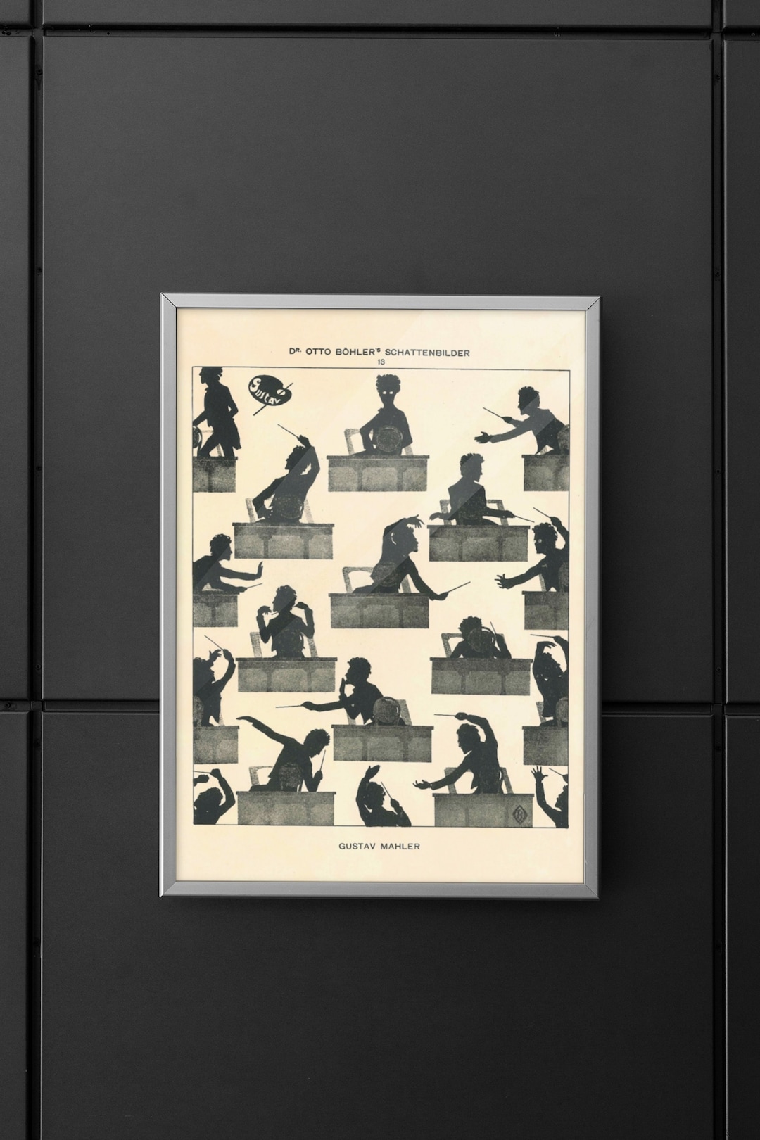 Gustav Mahler Silhouette Art Print: Otto Bohler Vintage Portrait - Etsy