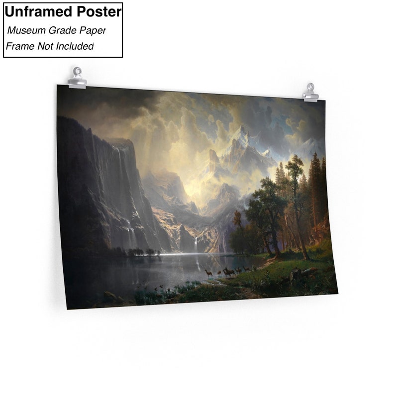 Among the Sierra Nevada Mountains by Albert Bierstadt Canvas/poster ...