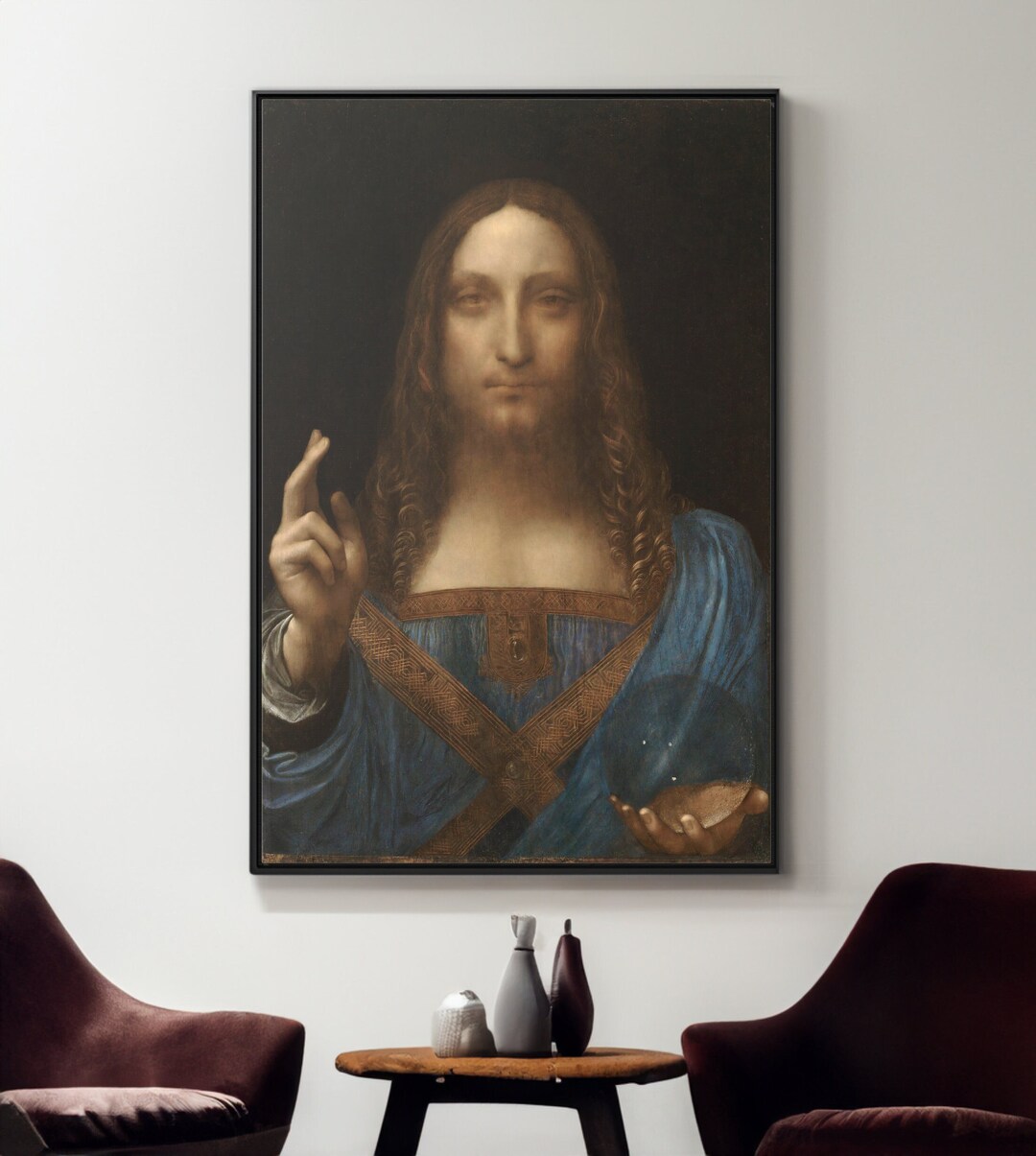 Salvator Mundi by Leonardo Da Vinci Canvas/poster Wall Art Reproduction ...