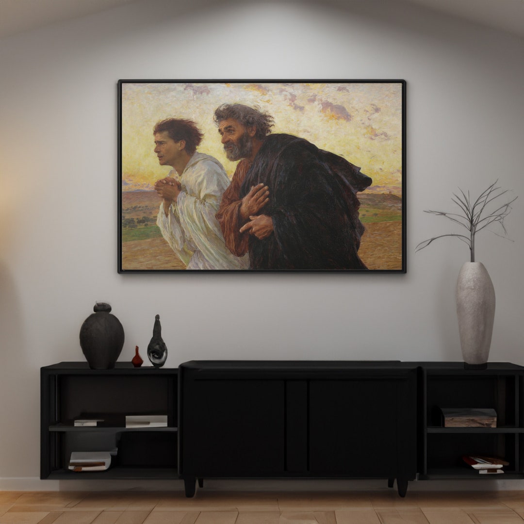 The Disciples Peter and John Running to the Tomb on the Morning of the ...