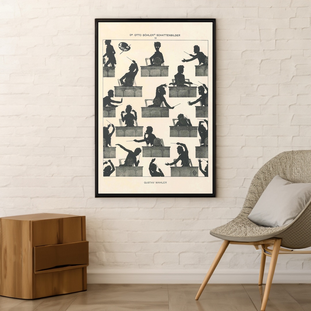 Gustav Mahler Silhouette by Otto Bohler Canvas/poster Wall Art ...