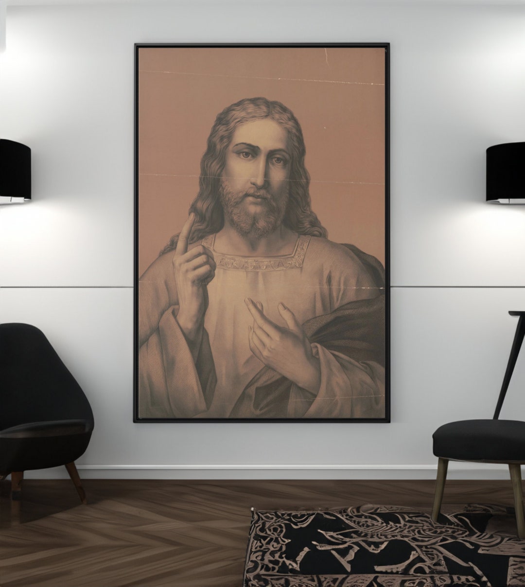 Vintage Jesus Christ Painting Print on Canvas/poster Wall Art ...