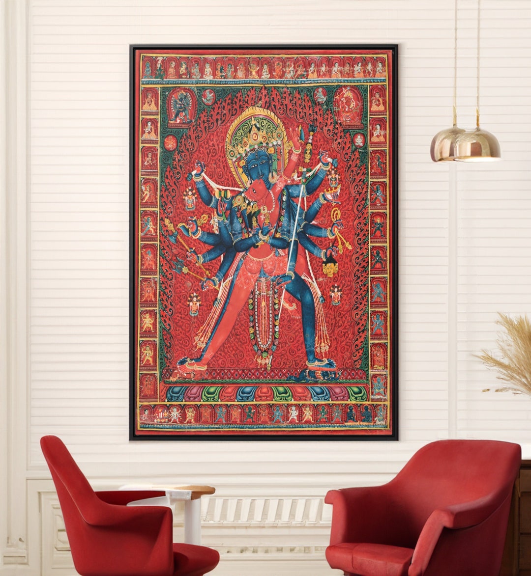 Medieval Indian Folk Art Painting Print on Canvas/poster Wall Art ...