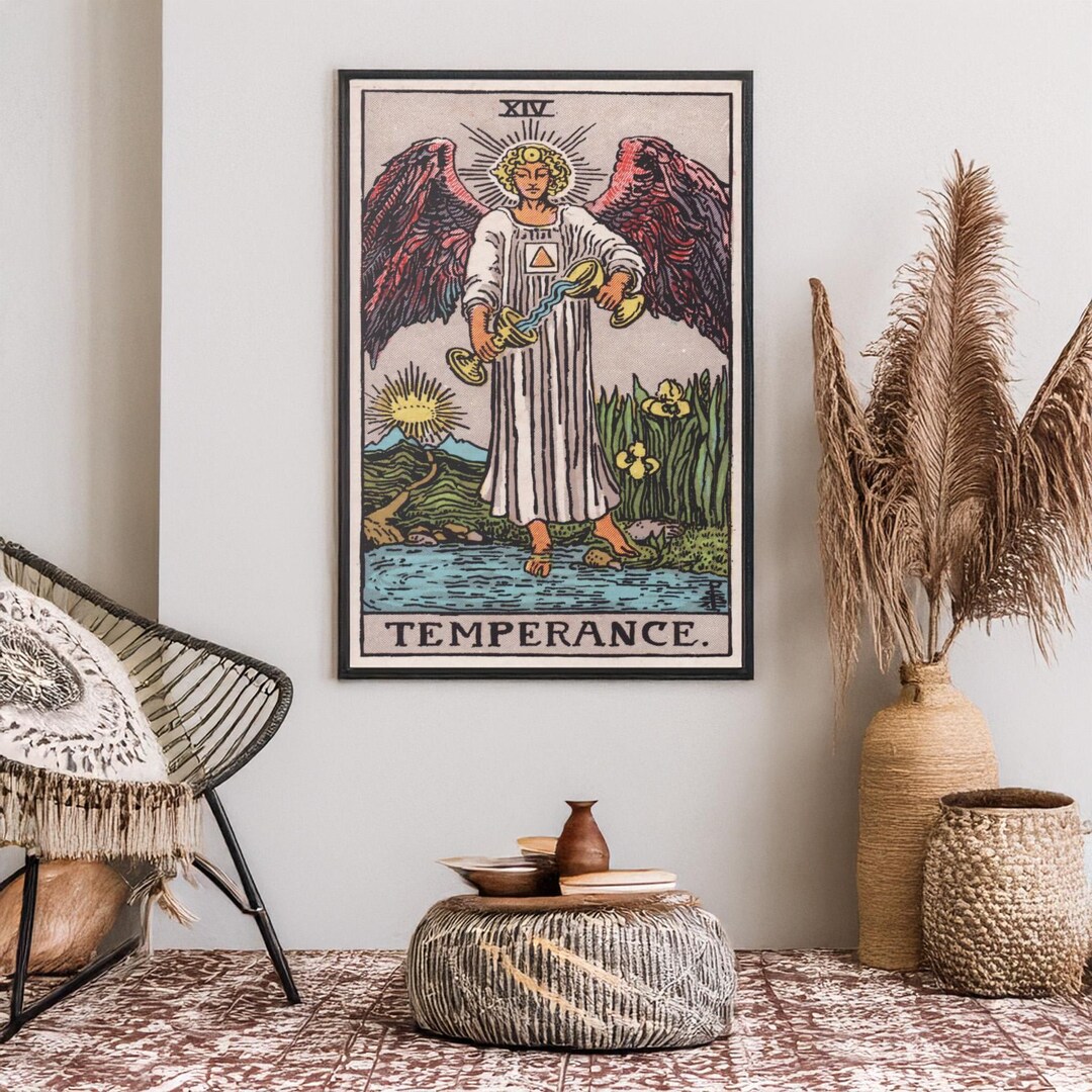 Temperance Tarot Card Canvas/poster Wall Art Reproduction, Boho ...