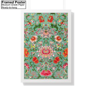 Chinese Floral Pattern Canvas/poster Wall Art Reproduction, Folk Art ...