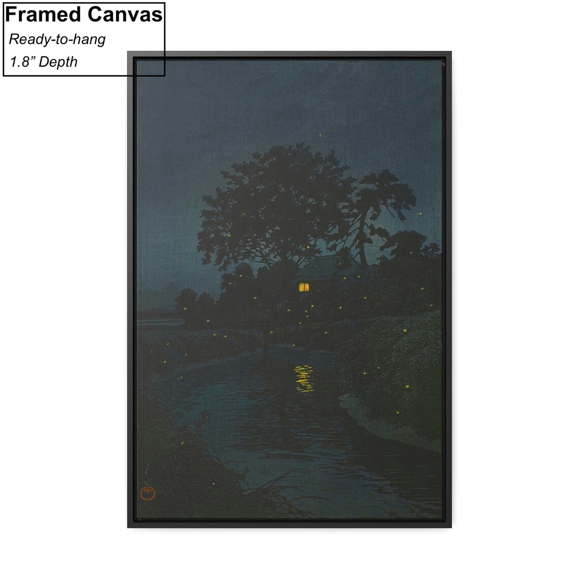 Japanese Art Print Fireflies at Minuma River in Omiya by - Etsy
