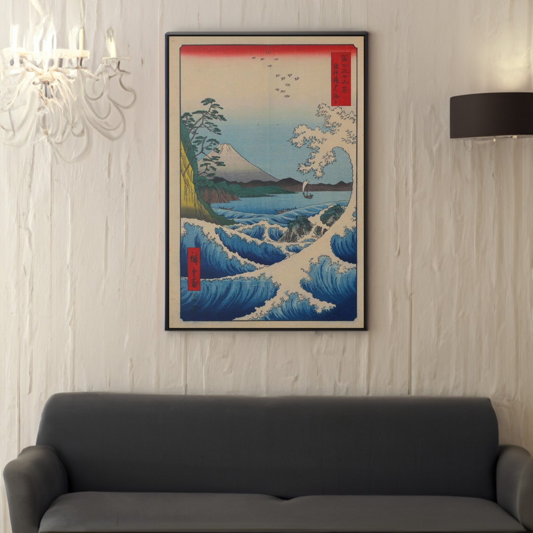 Hiroshige Ukiyo-e Sea off Satta Art Print: Japanese Woodblock ...