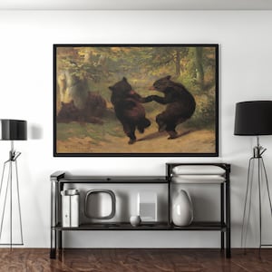 Dancing Bears by William Holbrook Beard Canvas Wall Art Reproduction ...