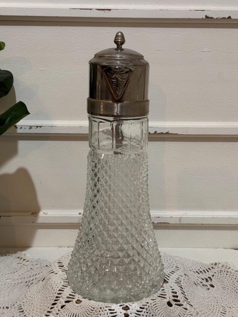 Large Antique Diamond Cut Lead Crystal Pitcher/decanter - Etsy