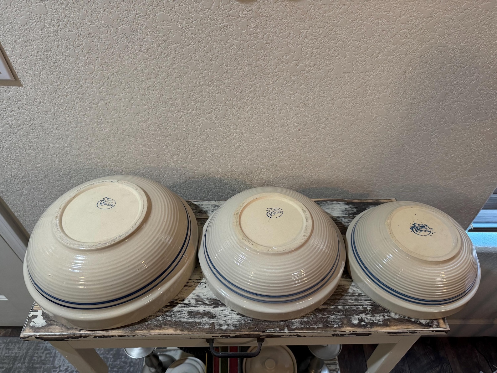 Vintage Set of 3 Marshall Pottery Stoneware Crock Mixing Bowls - Etsy