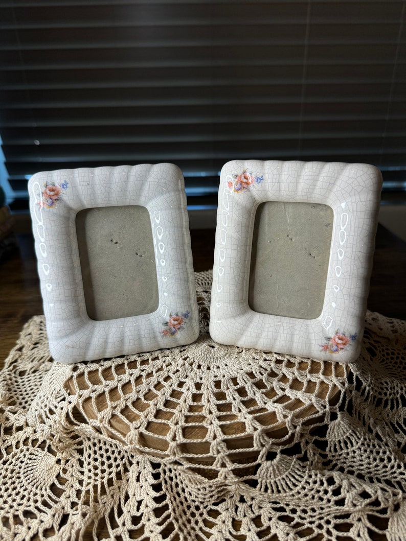 2 Adorable Vintage Ceramic Porcelain Photo Frames - Etsy