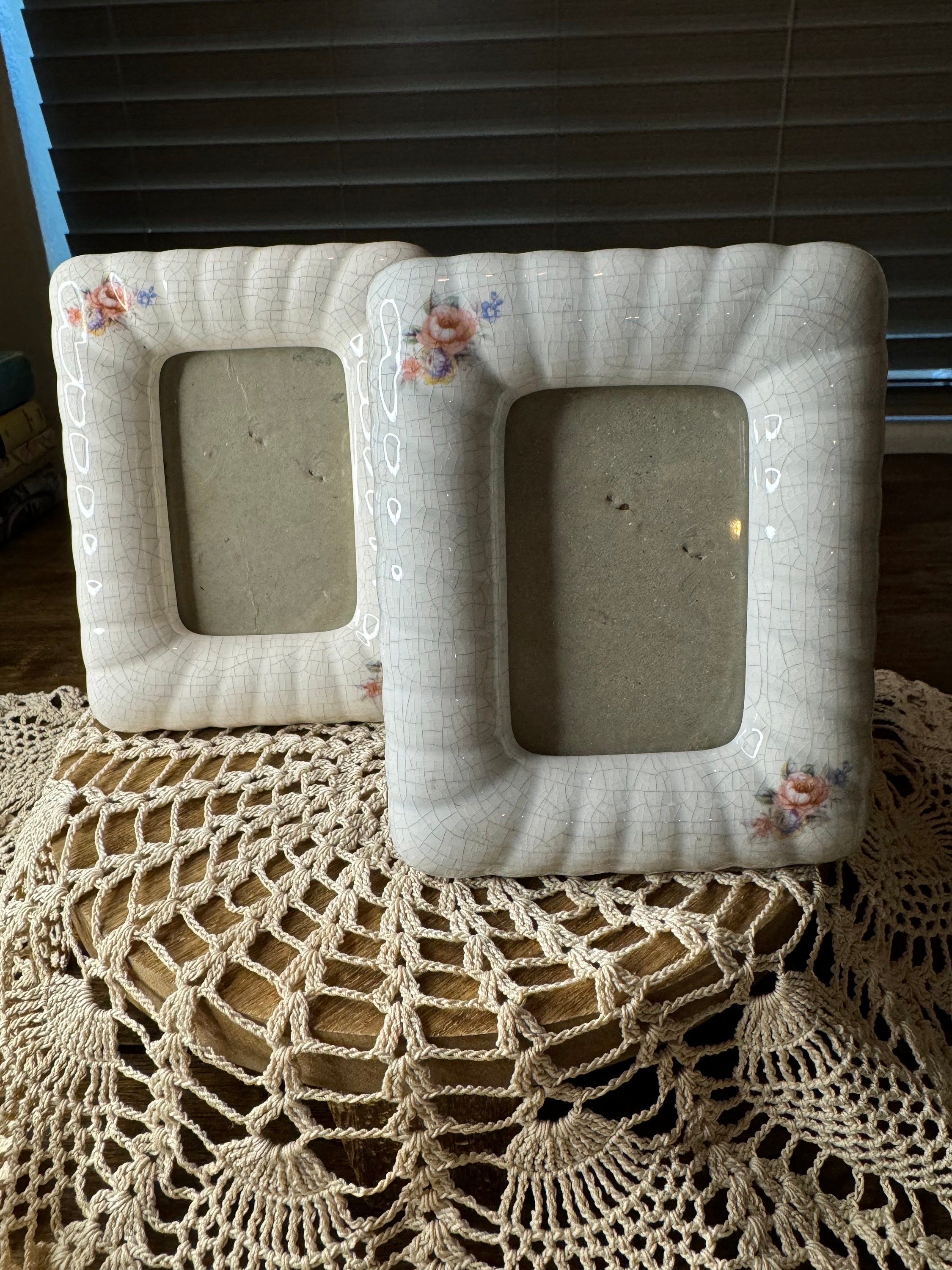 2 Adorable Vintage Ceramic Porcelain Photo Frames - Etsy