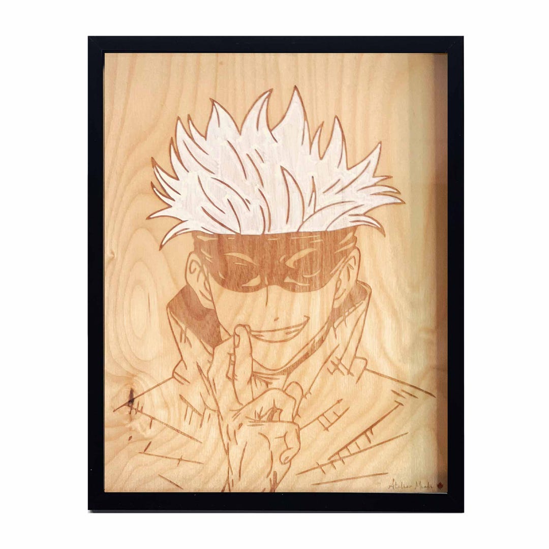 Gojo - Engraved Wooden Wall Art - Manga Anime Decor - Geek Otaku Gift ...