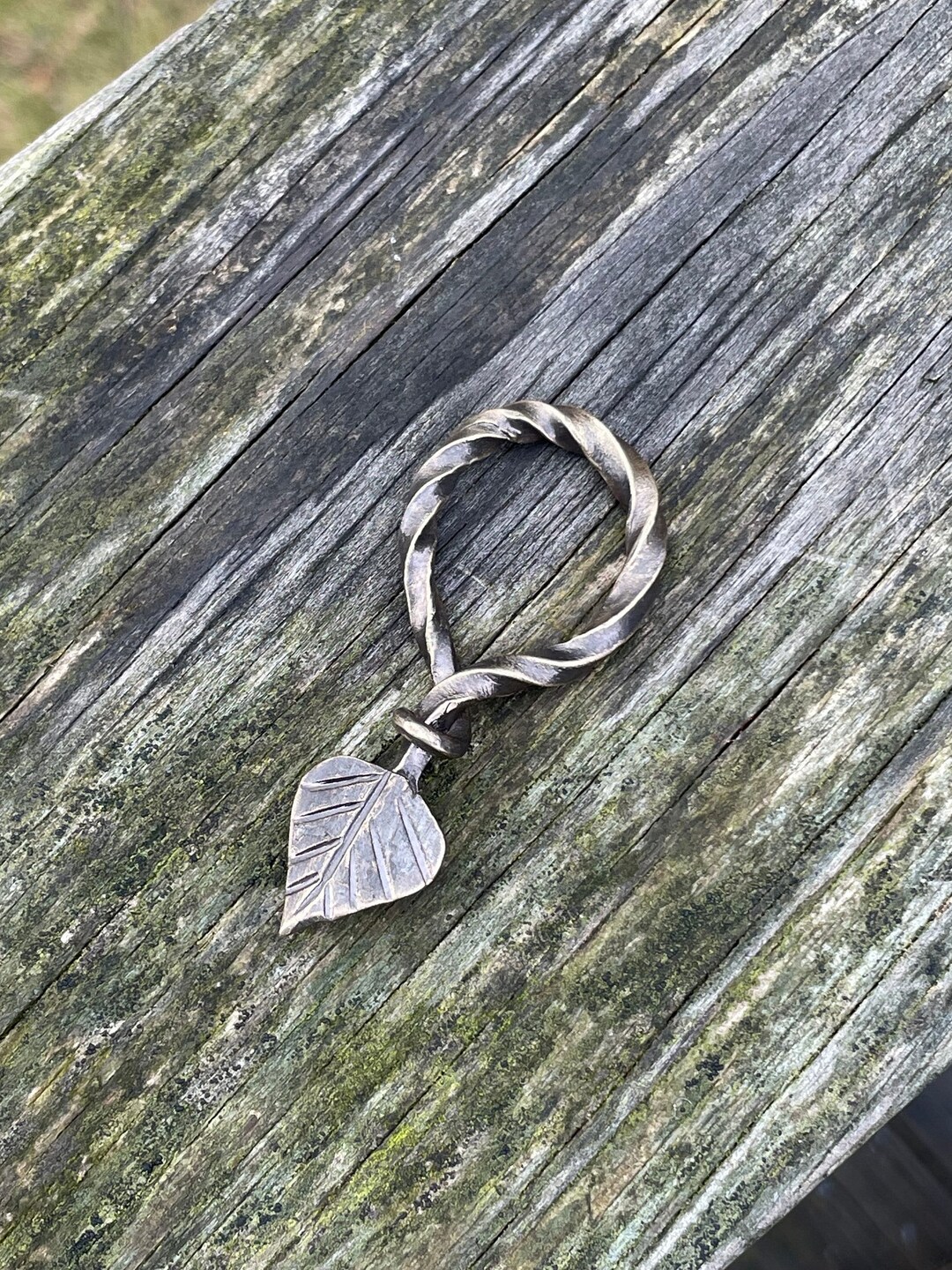 Forged Aluminum Bronze Decorative Leaf Key Chain Metal Keychain - Etsy
