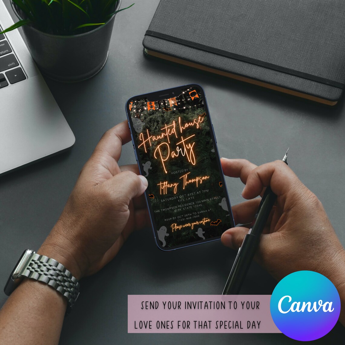 Digital Halloween House Party Invitation Electronic House - Etsy