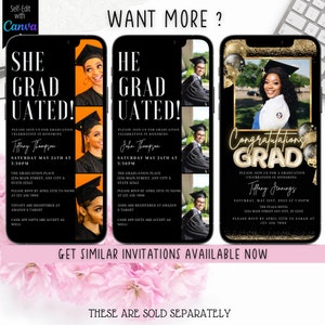 Digital Sibling Graduation Invitation, Electronic Double Graduation ...