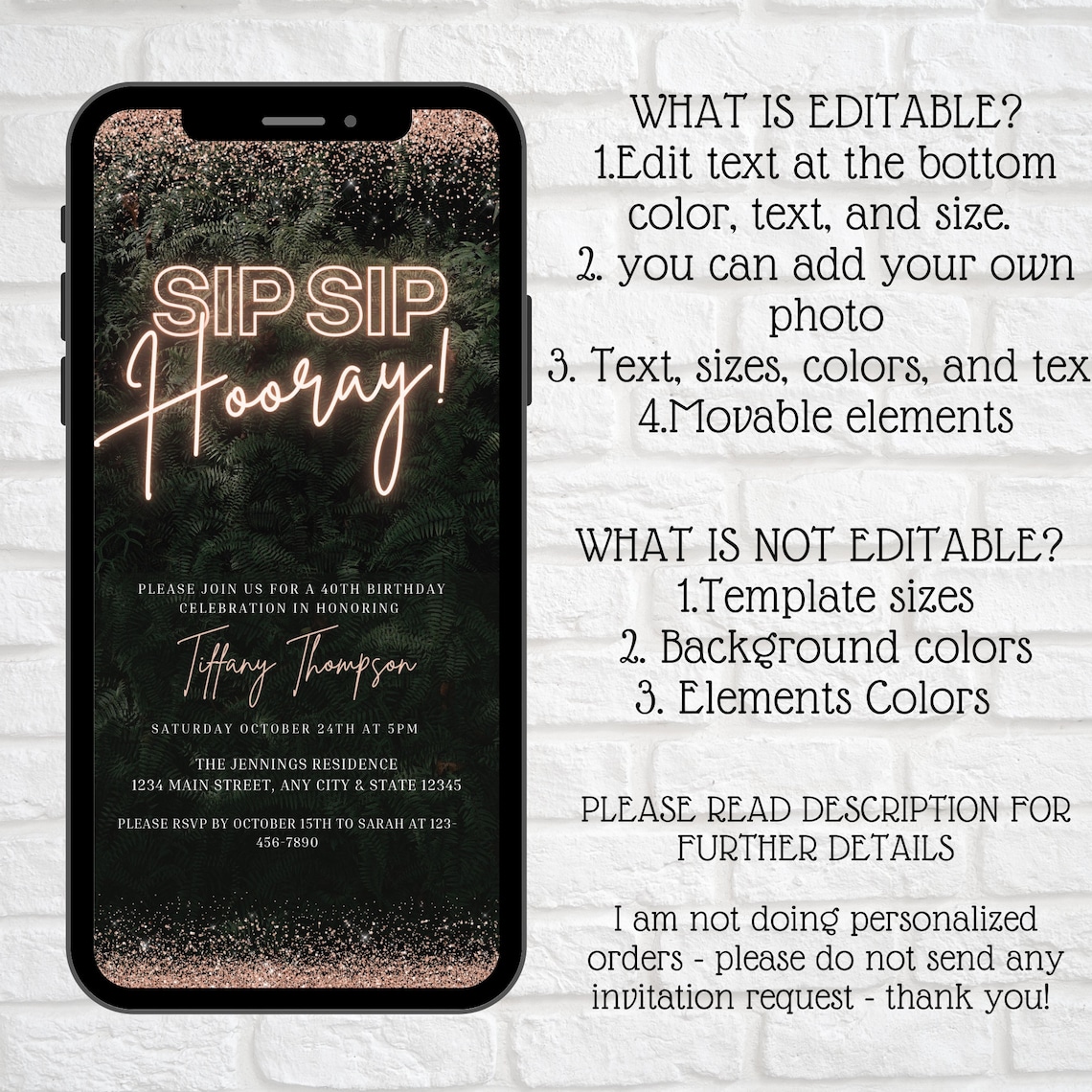 Digital Birthday Party Invitation Electronic Party Invite - Etsy