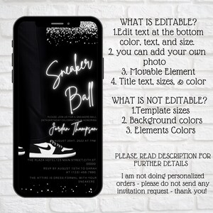 Digital Sneaker Ball Party Invitation, Electronic Invite, Sneaker Gala ...