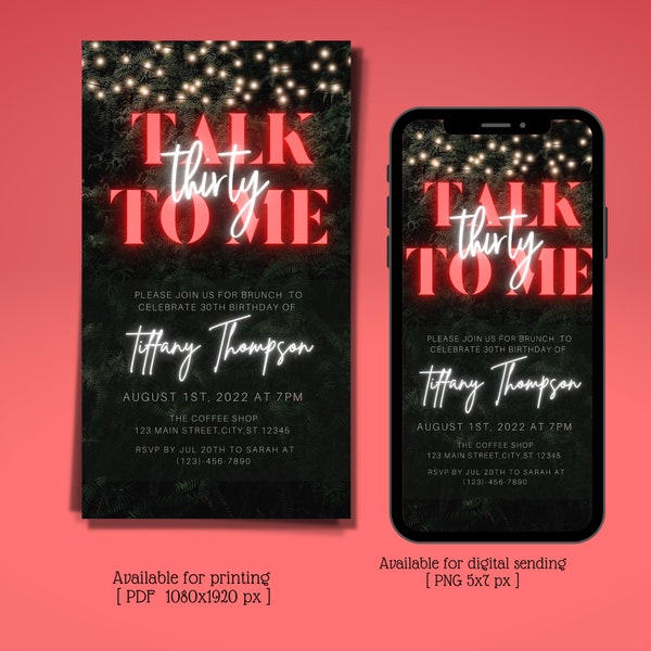 Talk 30 to Me Invitation Man - Etsy