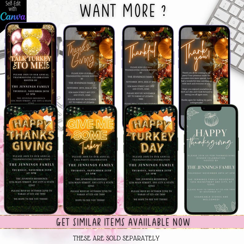 Digital Gobble Till You Wobble Funny Thanksgiving Friendsgiving Dinner ...