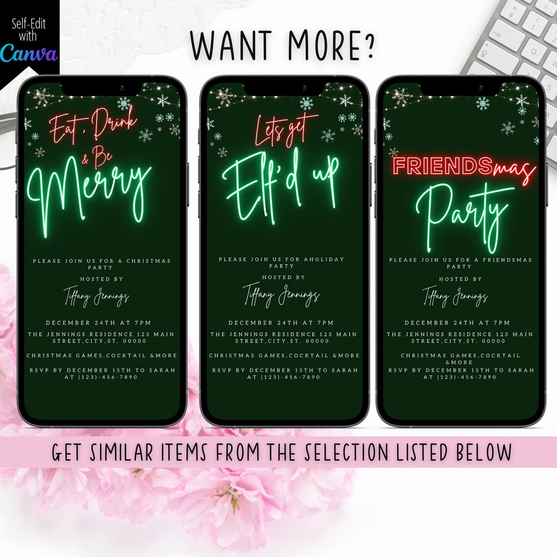 Electronic Friendsmas Funny Invitation, Digital Christmas Invite, Adult ...