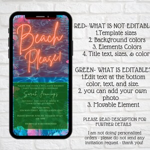 Digital Beach Party Invitation, Electronic Bachelorette Beach Party ...