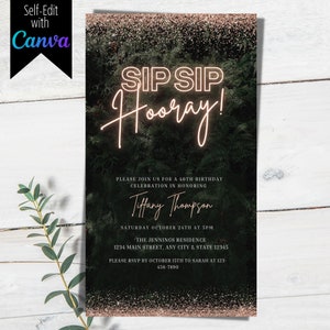Digital Birthday Party Invitation, Electronic Party Invite, Cocktail ...