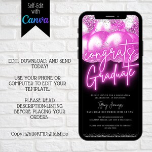 Electronic Grad Party Invitation, Digital Graduation Party Text Message ...