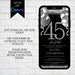 Electronic 45th Birthday Invitation, Digital Silver Diamond Birthday ...