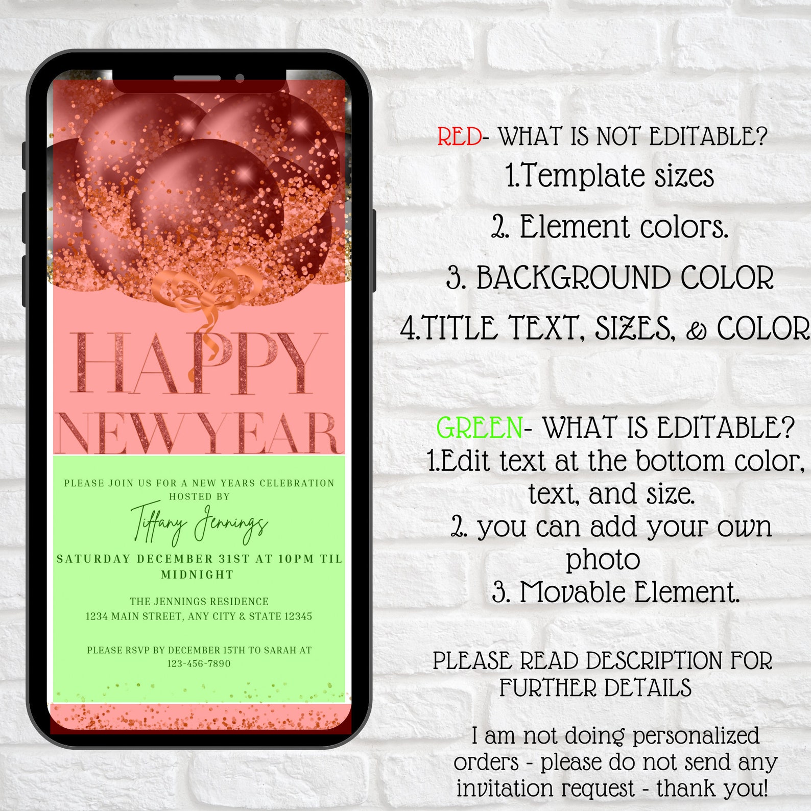 Electronic Modern Happy New Year Party Invitation – Digital NYE 2026 ...