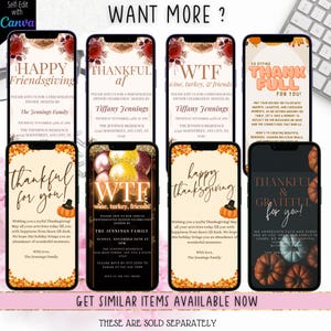 Digital Happy Thanksgiving Invitation, Electronic Thanksgiving Dinner ...