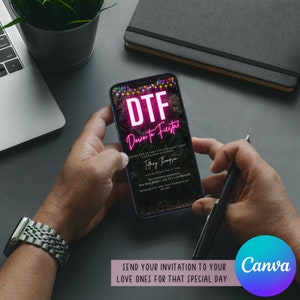 Digital Neon Fiesta Party Invitation, Electronic Cinco De Mayo Invite ...