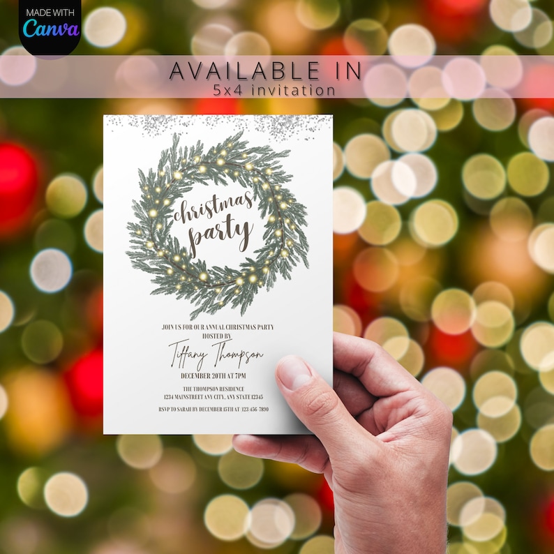 Editable Christmas Party Invitation, Printable Christmas Invite ...