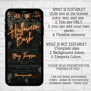 Digital Halloween Party Invitation, Halloween Bash Invite, Halloween ...
