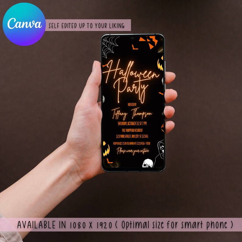 Digital Halloween Party Invitation Spooky Halloween Any Age - Etsy