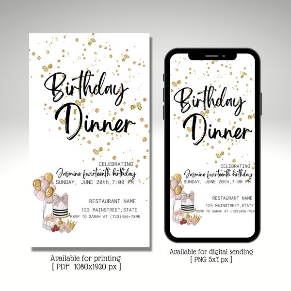 Birthday Dinner Invitation - Etsy