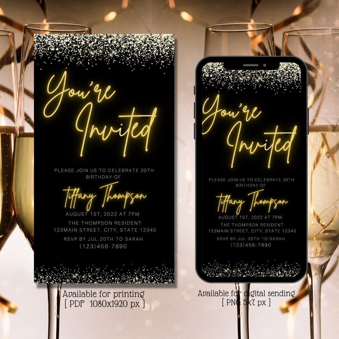 Digital You're Invited Invitation, Electronic Birthday Invite, Birthday ...