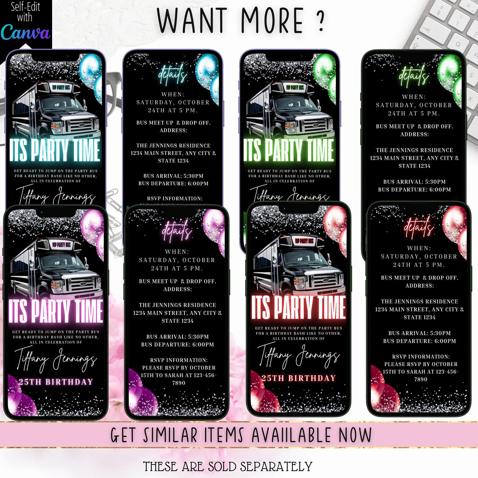 Digital VIP Party Bus Birthday Invitation, Limo Party Invite, It's ...
