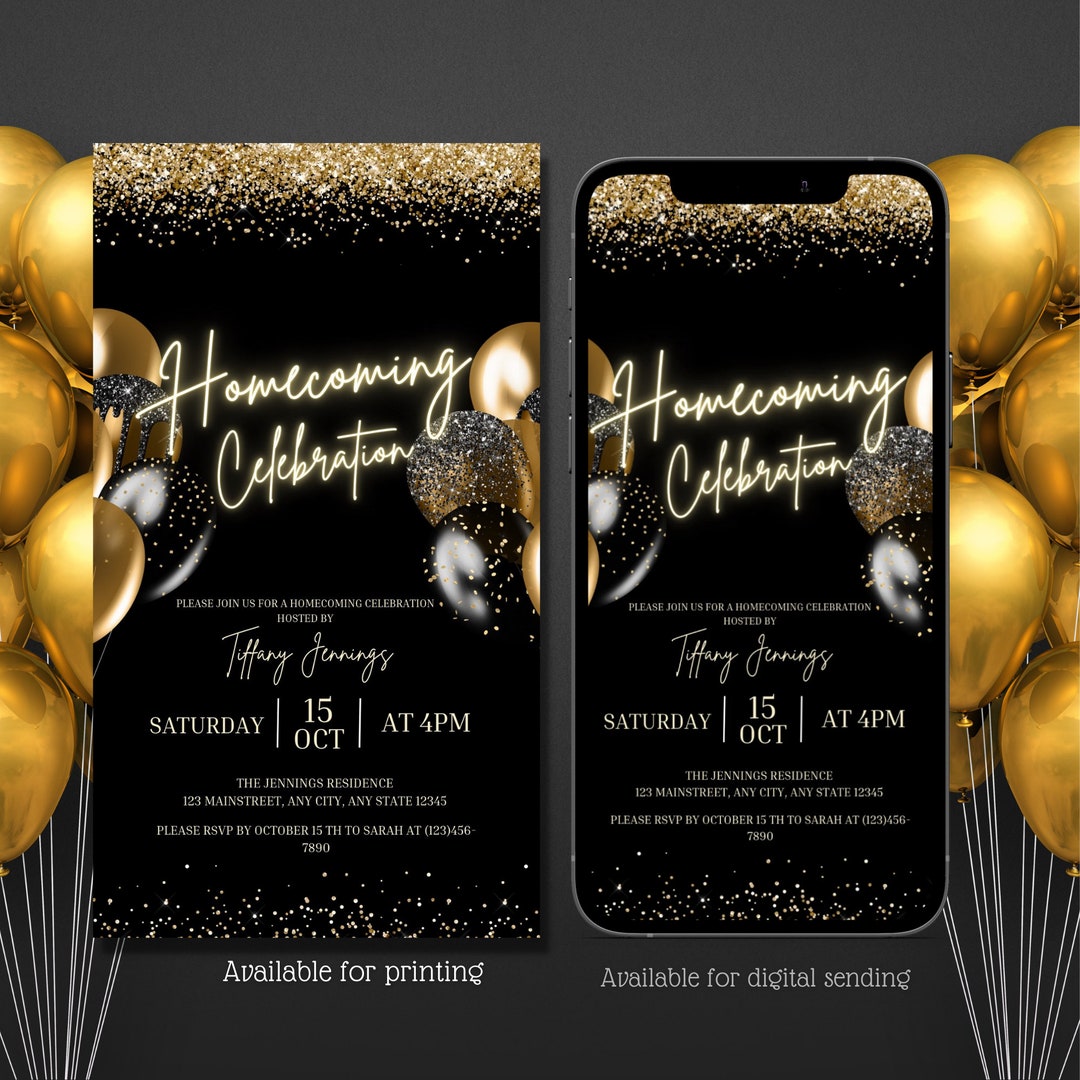 Digital Homecoming Invitation, Electronic Homecoming Invite, Prom ...