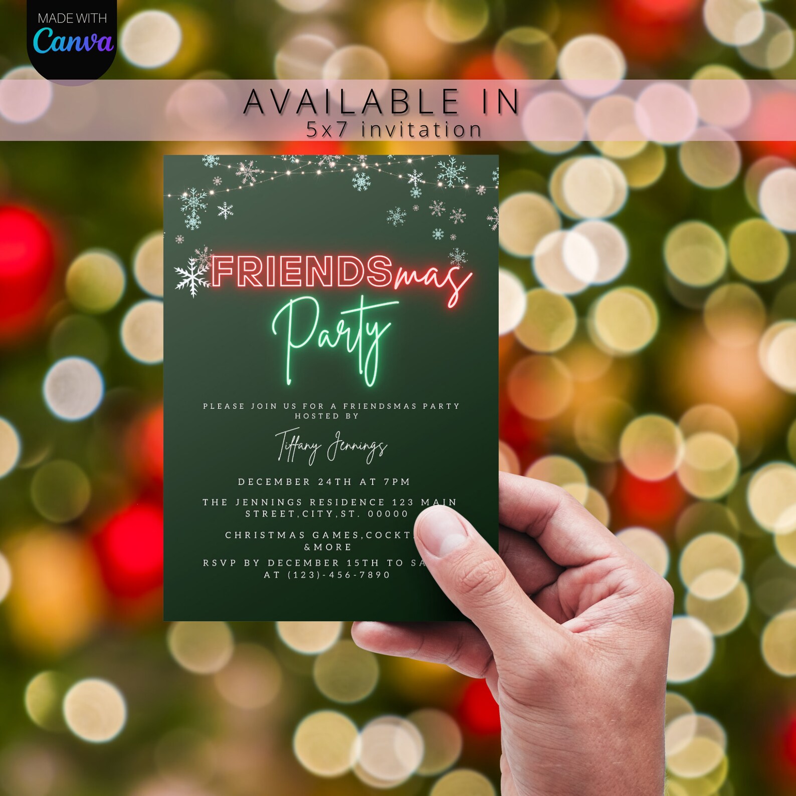 Electronic Friendsmas Party Invitation, Printable Holiday Party Invite ...