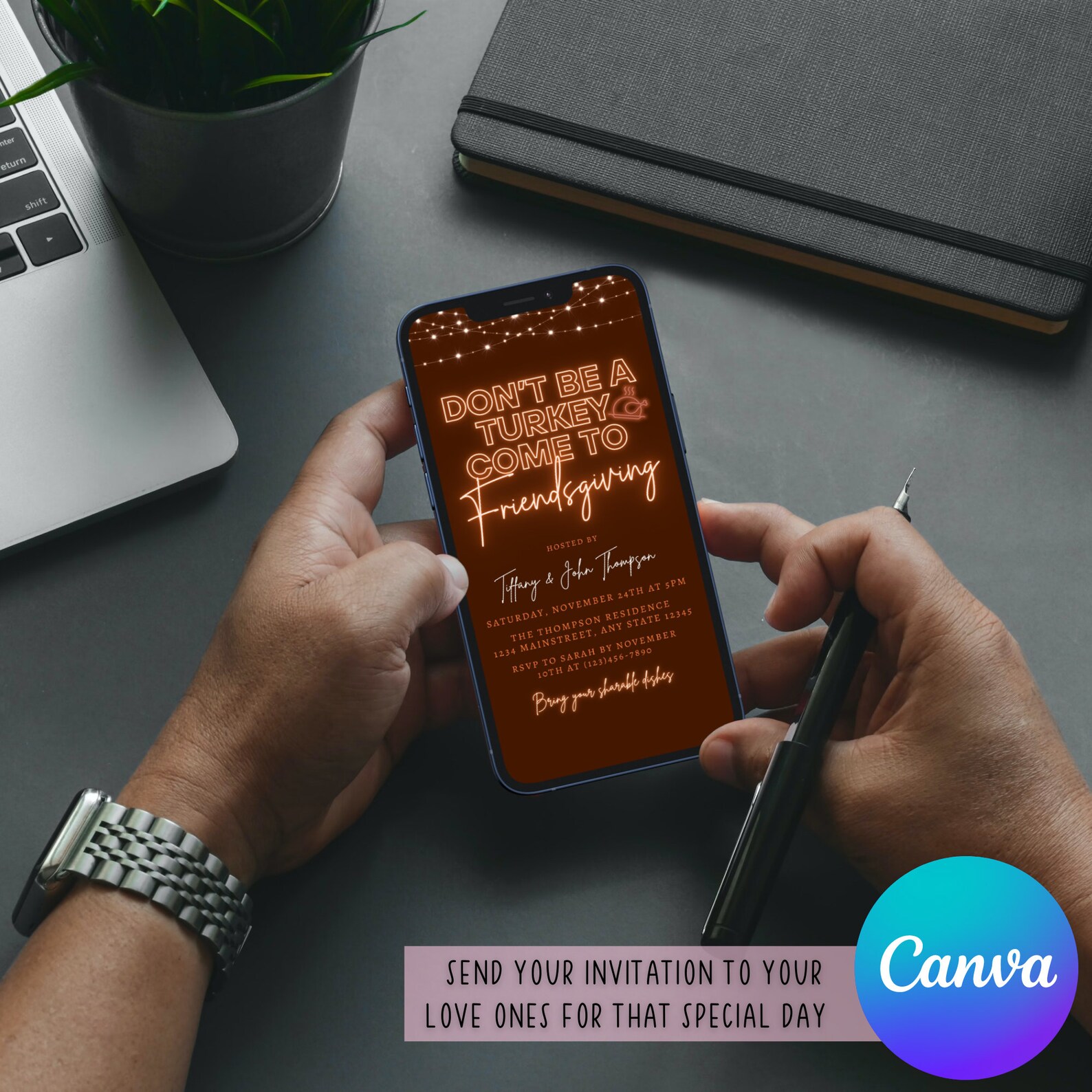 Digital Funny Friendsgiving Invitation, Friendsgiving Dinner Invite ...