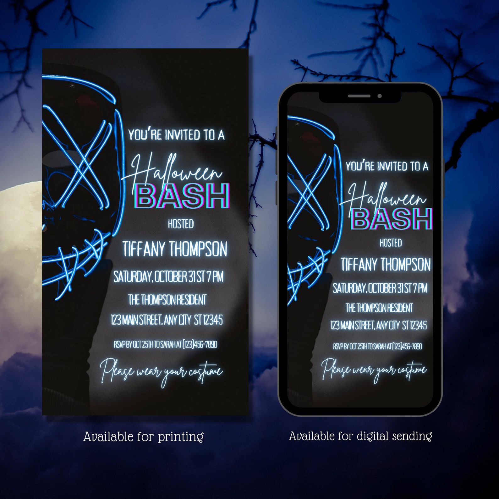 Digital Halloween Bash Invitation Halloween Party Invite - Etsy