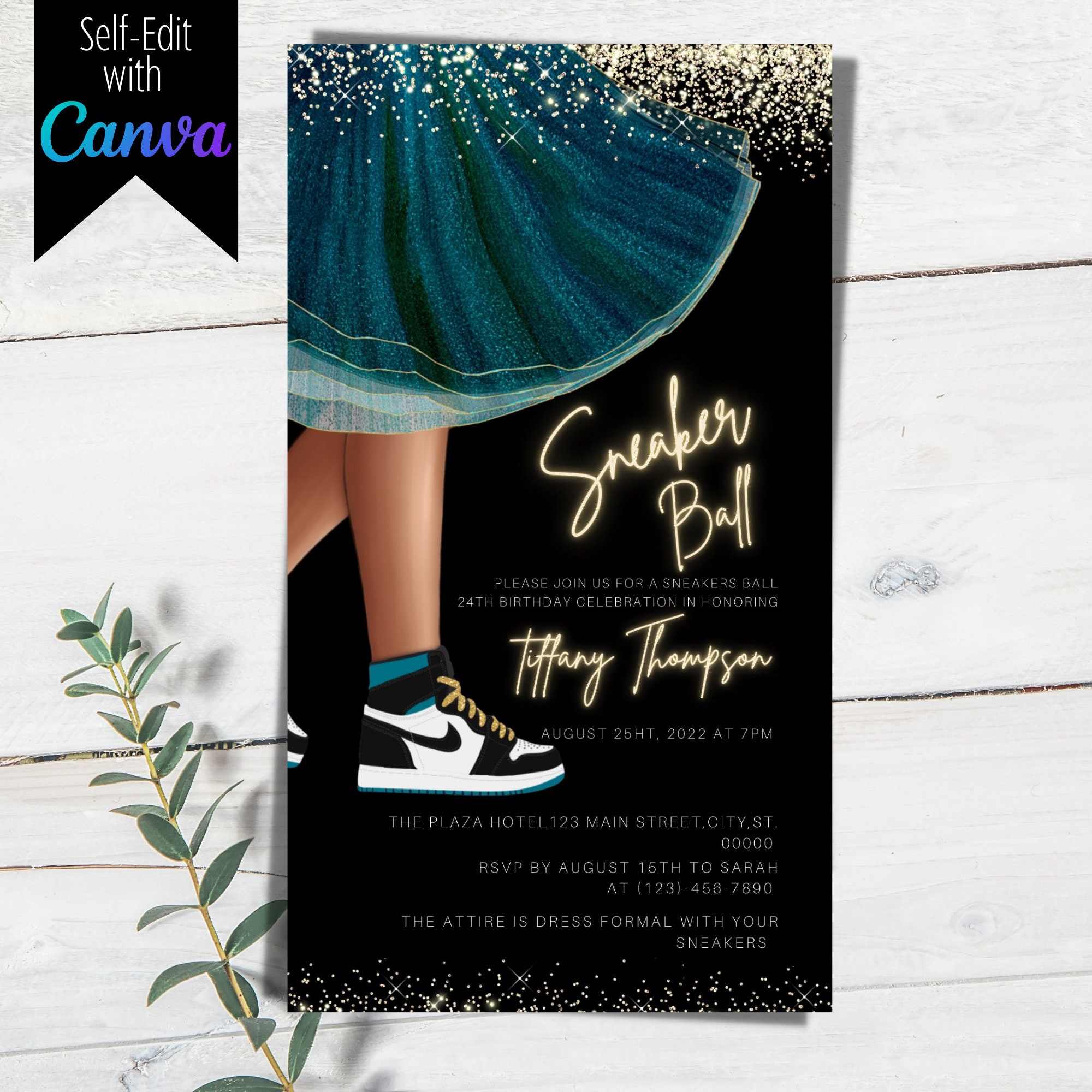 Electronic Sneaker Ball Party Invitation Birthday Invite - Etsy