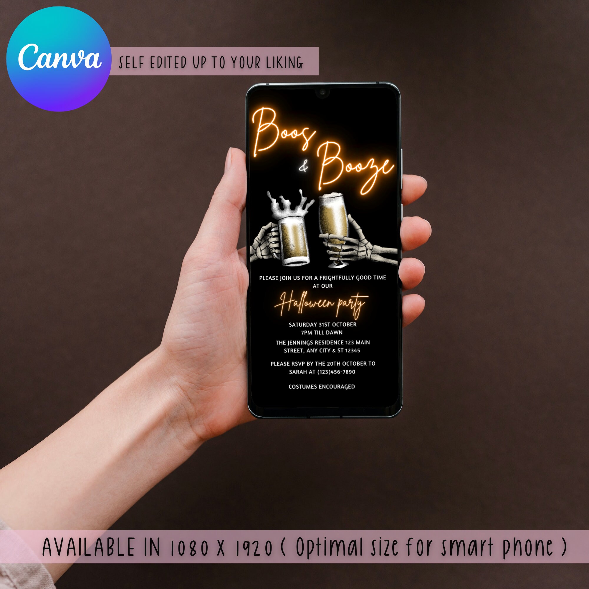 Electronic Boos and Booze Halloween Party Invitation Costume - Etsy