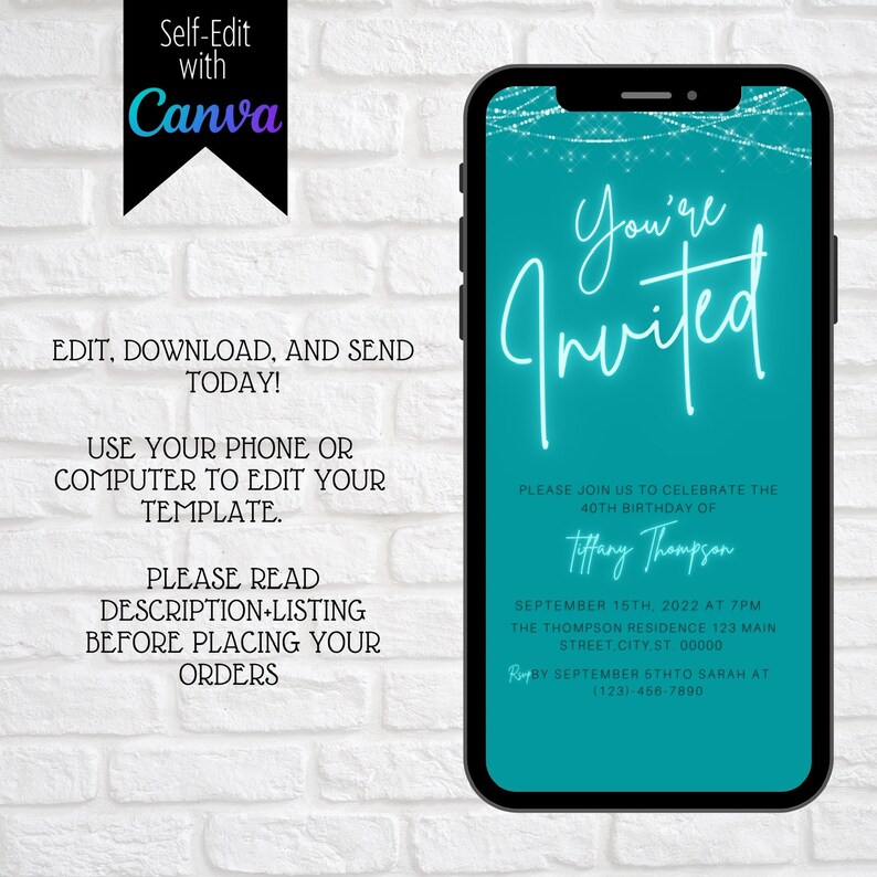 Electronic You're Invited Invitation, Digital Party Invite, Special ...