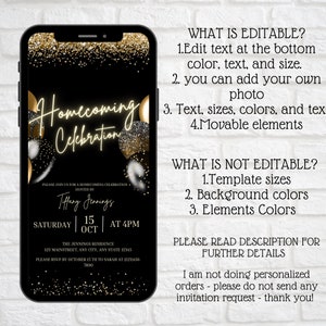 Digital Homecoming Invitation, Electronic Homecoming Invite, Prom ...