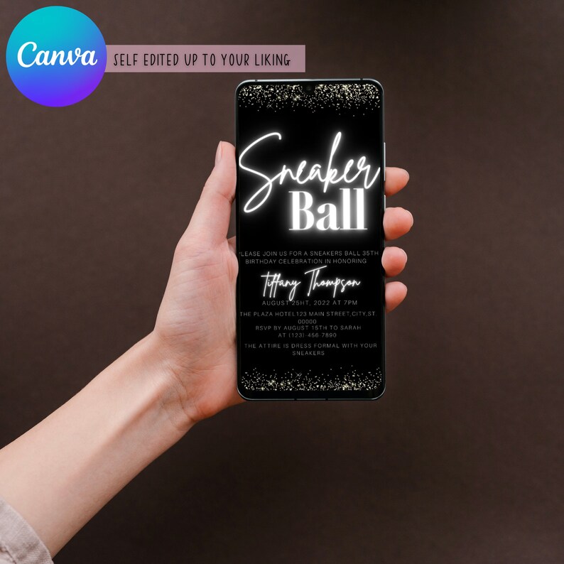 Digital Sneaker Ball Party Invitation Birthday Invite - Etsy