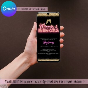 Electronic Mother's Day Brunch Party Invitation, Pink & Gold, Digital ...